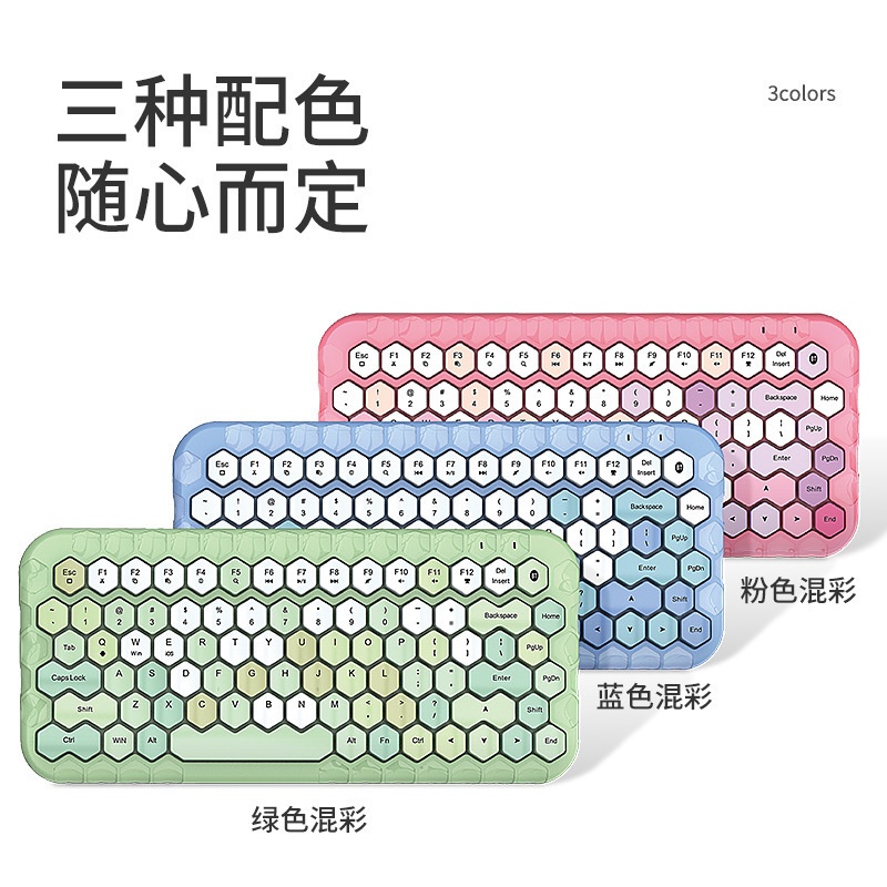 Jual Mofi Bluetooth Keyboard Mobile Tablet Wireless Keyboard Girl Pink ...