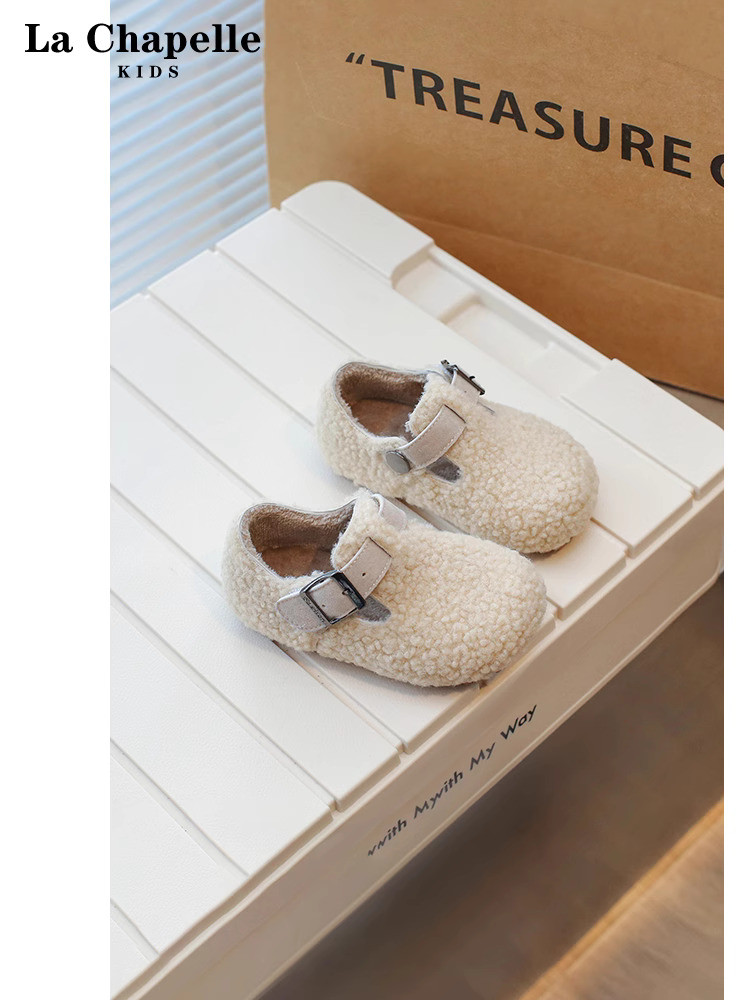 Jual La Chapelle Girls' Witer Plush Fury 2024 Childre's Warm Boke Korea Editio Cotto Shoes for ...