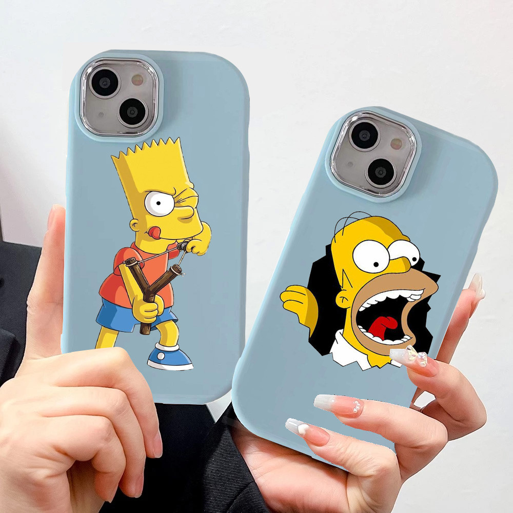 Jual ZR93 Simpson Biru Casing untuk iPhone 15 13 14 Pro Max Plus XR ...