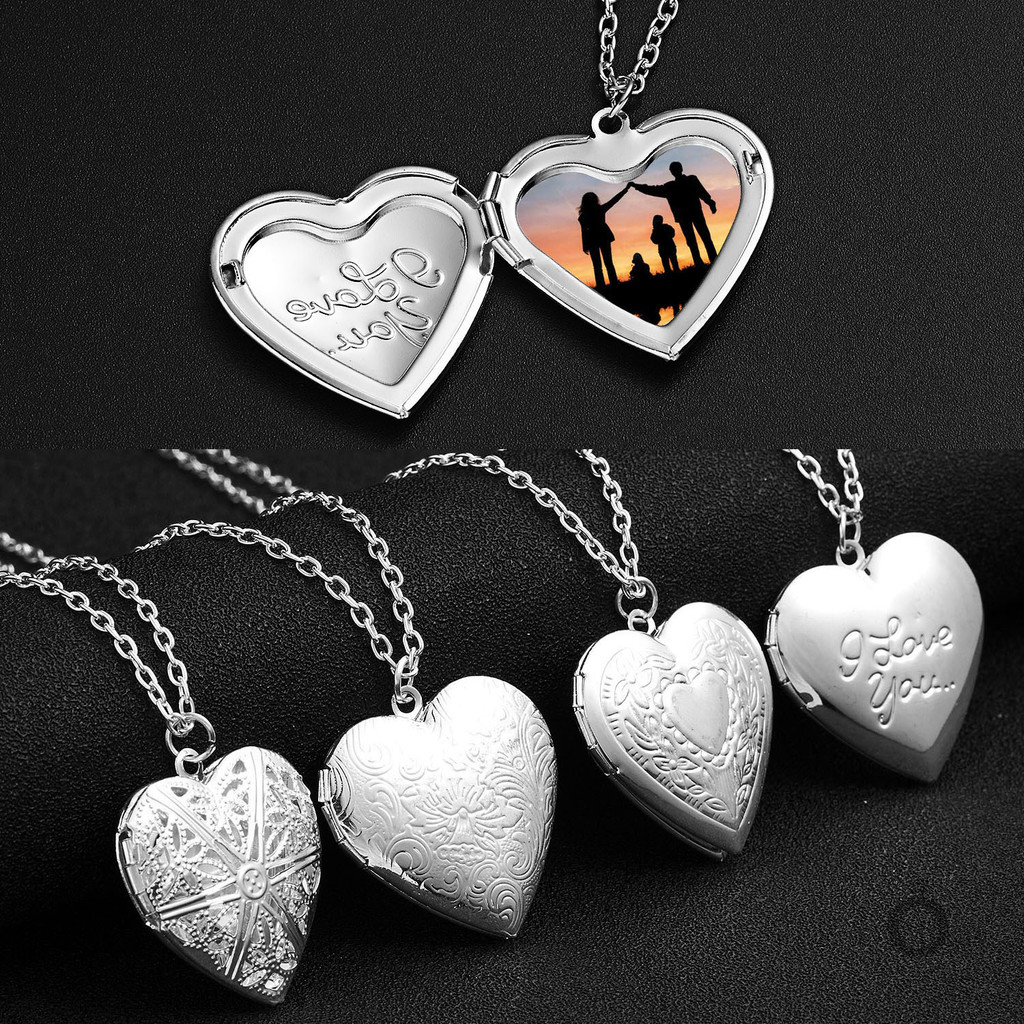 Jual Kreatif Cinta Liontin Bingkai Foto Kalung Ukiran Dapat Dibuka ...