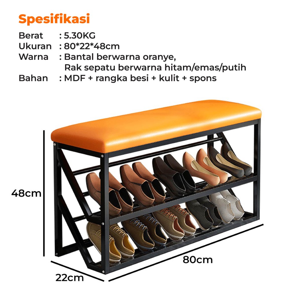 Jual Homedoki Rak Sepatu Kursi/Tempat Sepatu/Rak Sepatu Susun Tertutup ...