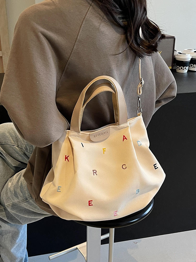 Jual Tas Selempang Kanvas Bordir Huruf Modis untuk Wanita 2024 Tas Tote ...