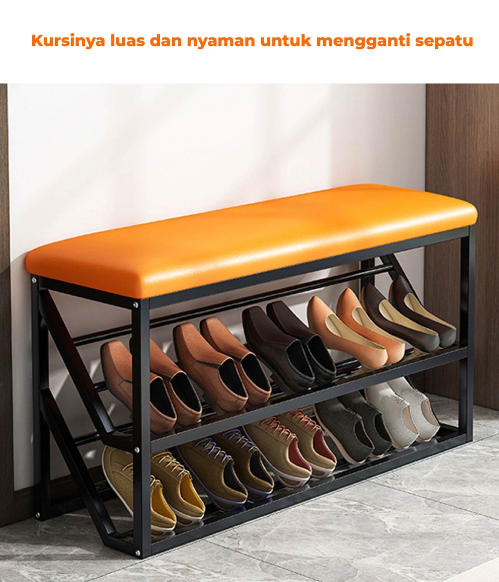 Jual Homedoki Rak Sepatu Kursi/Tempat Sepatu/Rak Sepatu Susun Tertutup ...
