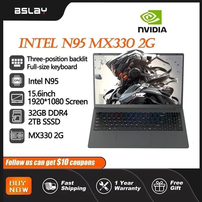 Jual Laptop Gaming 15.6 inci Intel N95 NVIDIA Mx330 2G 32GB RAM 2TB SSD ...