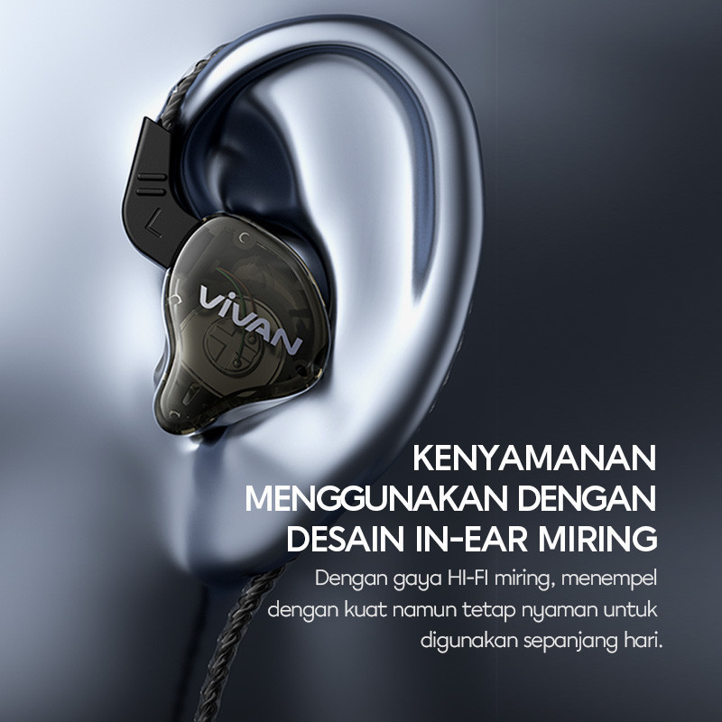 Jual VIVAN Earphone In Ear Kabel Stereo Powerfull Bass Wired Headset ...