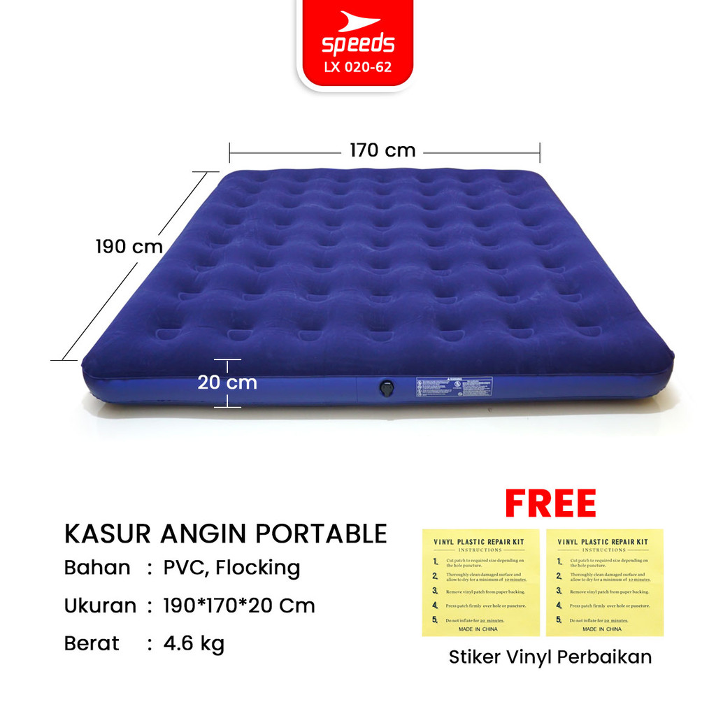 Jual SPEEDS Matras Angin Single/Double Kasur Tiup Inflatable Bed Air ...