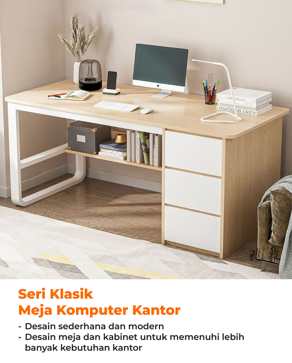 Jual Homedoki Meja Kantor / Meja Komputer / Meja Kerja Minimalis / 120cm Meja Belajar / Meja ...