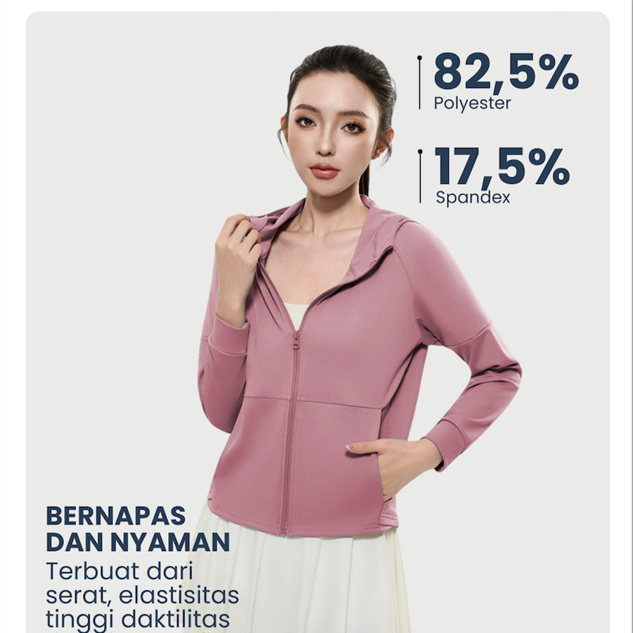 Jual KKTOP Jaket Olahraga Wanita Jaket Anti UV UPF 50+ Baju Gym Atasan Olahraga Yoga Cepat ...