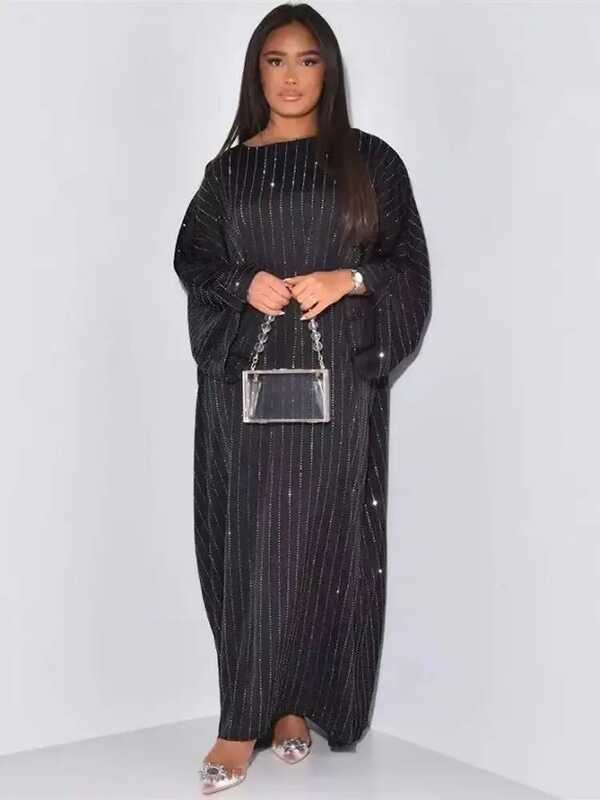 Jual Satin Abaya Batwing Ramadhan Eid Dubai Elegan Kaftan Muslim Abaya ...
