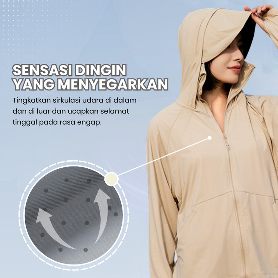 Jual KKTOP - Jaket Anti UV Wanita Lengan Panjang Jaket Olahraga ...