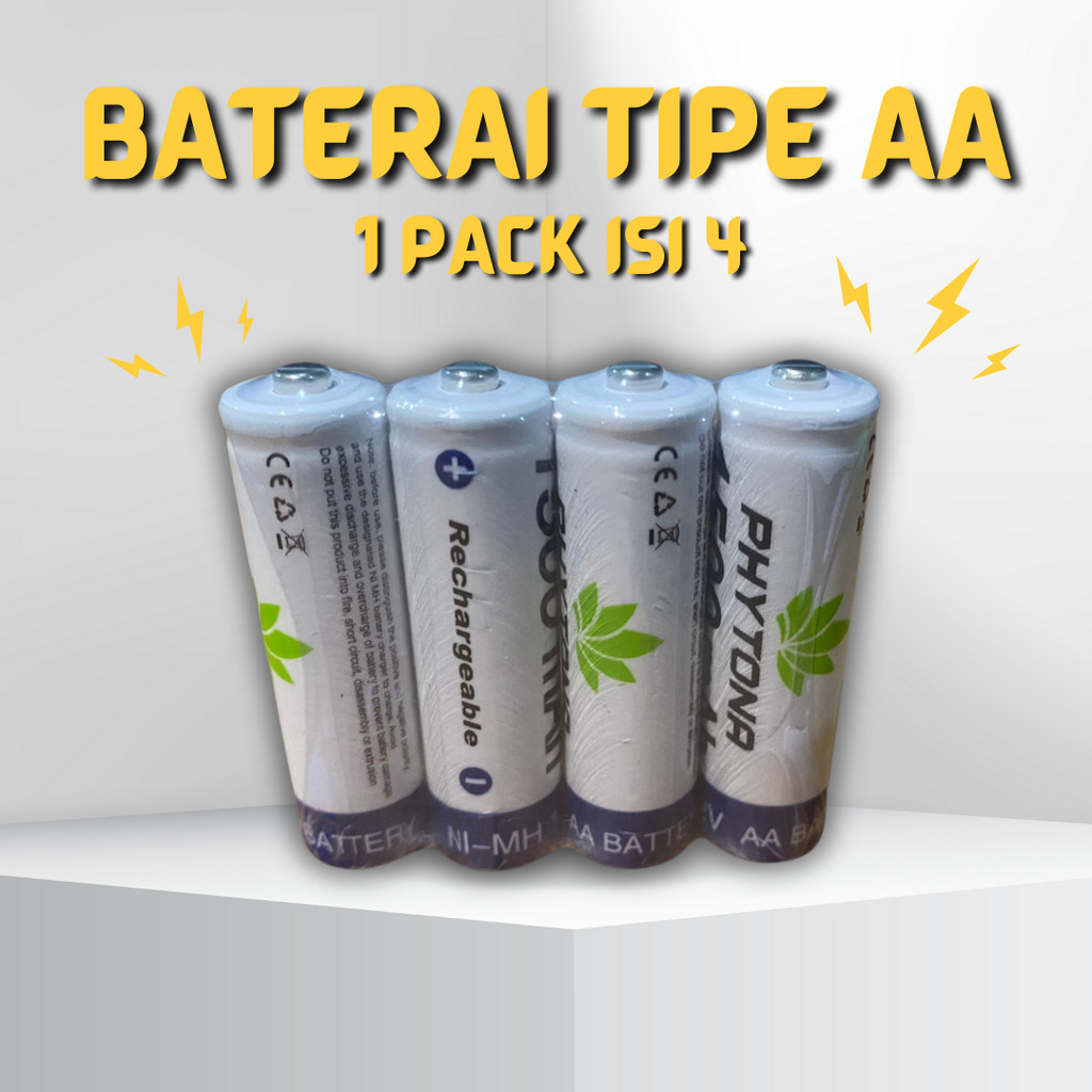 Jual PHYTONA BATERAI CAS RECHARGEABLE 1500mAh BATERAI ISI ULANG 1.2VOLT ...