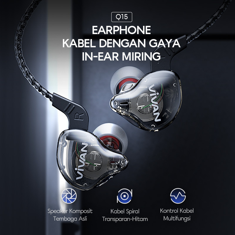 Jual VIVAN Earphone In Ear Kabel Stereo Powerfull Bass Wired Headset ...