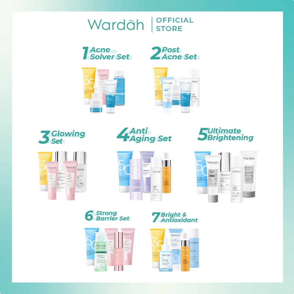 Jual Paket Skincare Wardah Isi 5 pcs - Face Wash, Moisturizer, Serum, & Sunscreen Paket Solusi ...