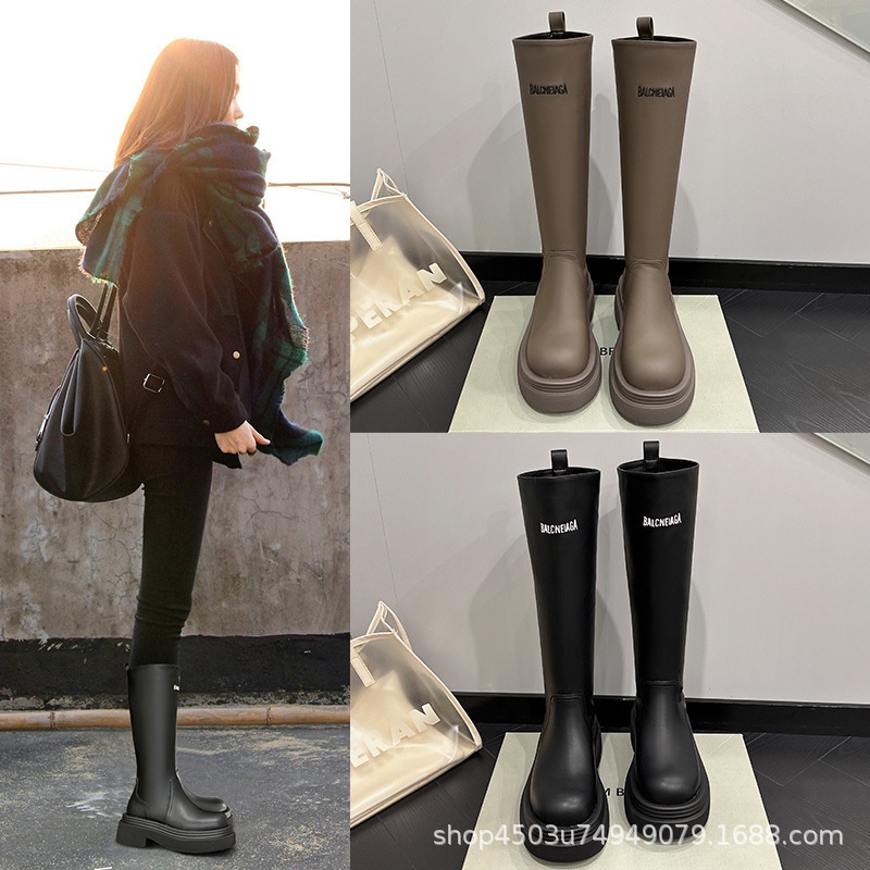 Jual Sepatu boots tinggi wanitaSepatu panjang lutut, sepatu tebal ...