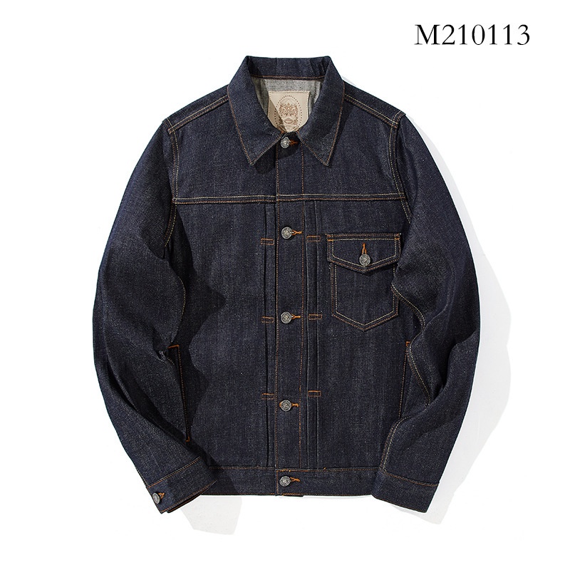 Jual JACKET JEANS Lelaki Original Cow Red Ear Denim Raw Milk Coat Red ...
