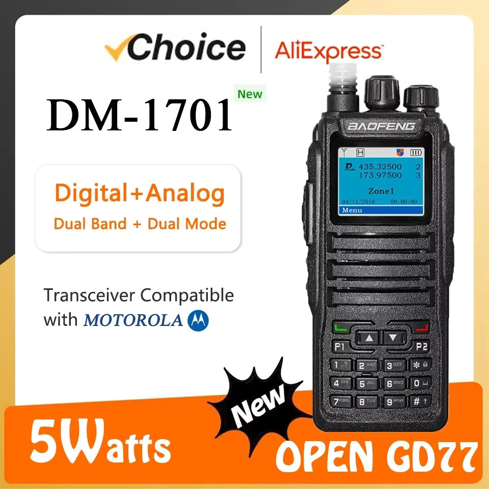 Jual Baofeng Walkie Talkie DM-1701 DMR Dual Mode Radio Analog dan ...