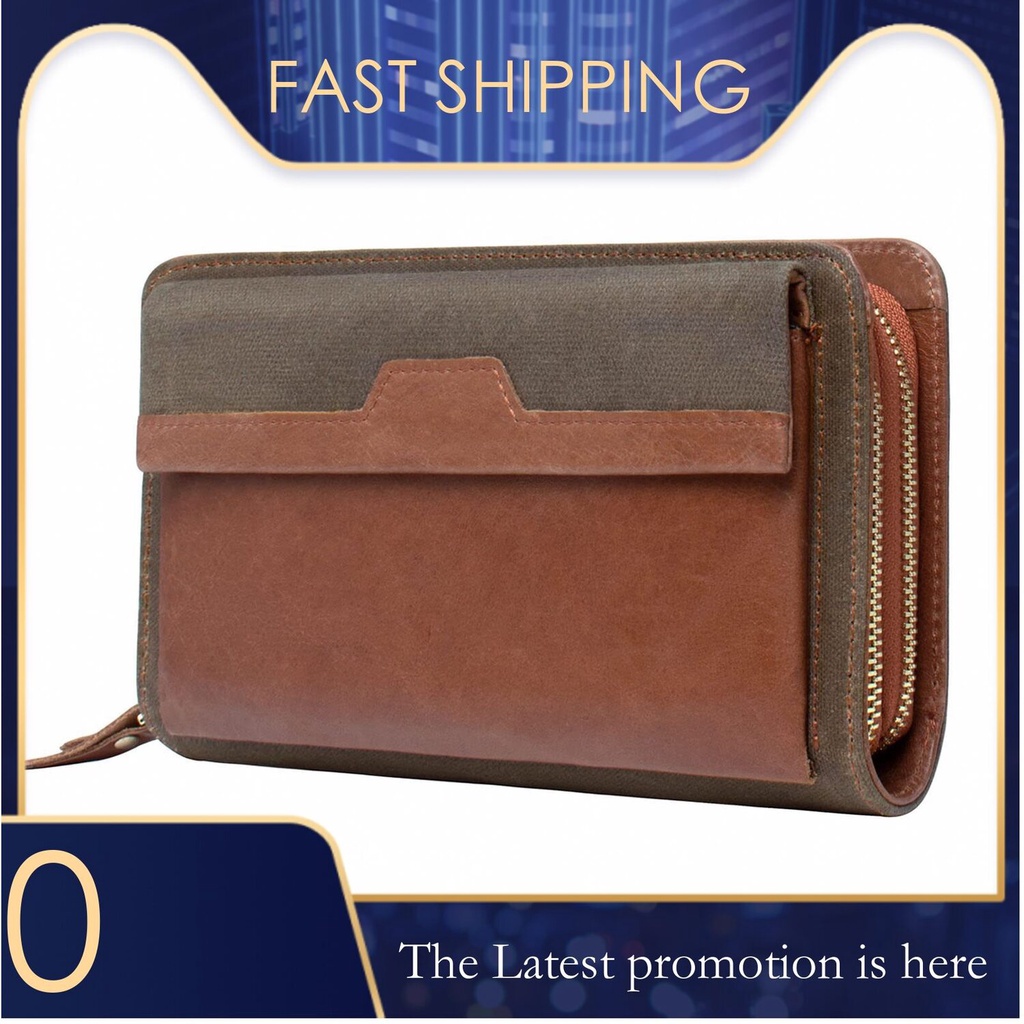 Jual Dompet Kulit Asli Cowok Panjang Klip uang komputer tangan dengan ...