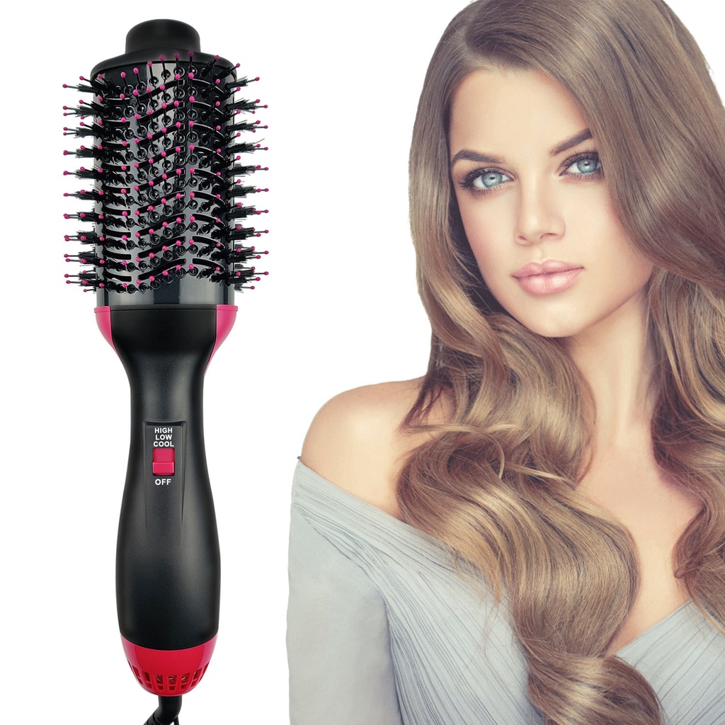 Jual 3-in-1 multifunctional hot air comb for curling and straightening ...