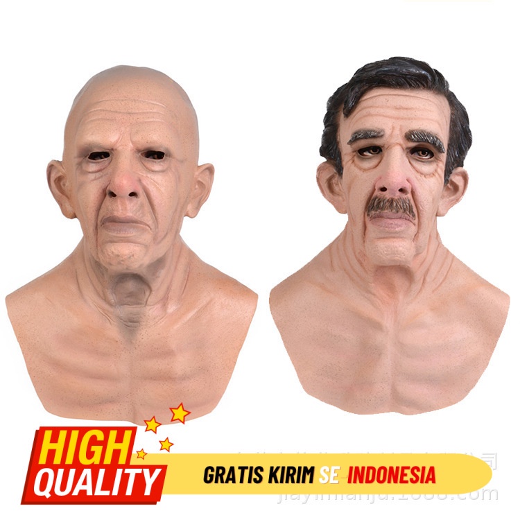Jual NEWAR - Topeng Halloween Halloween Kakek Baru Wig Cover Straight ...