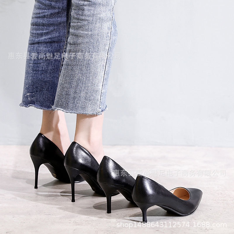 Jual Heels lancip -A sheepskin menunjuk tumit tinggi, ukuran kecil 31 ...