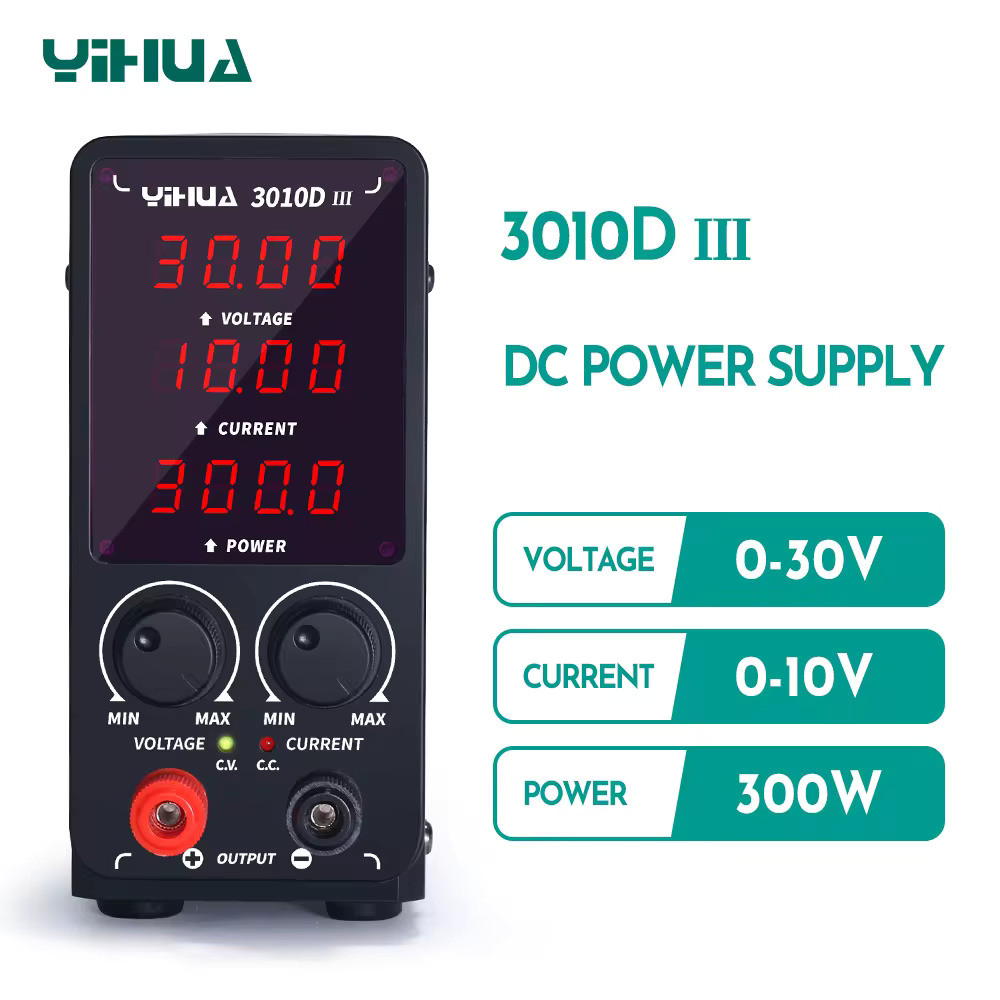 Jual YIHUA 3010D 30V 10A Pasokan DC Adjustable Digital Lab Bench Sumber ...
