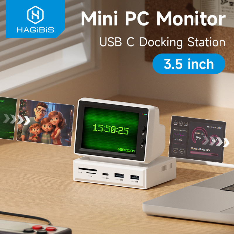 Jual Hagibis 3,5 inci IPS AIDA64 Mini CPU RAM HDD Data Monitor Display ...