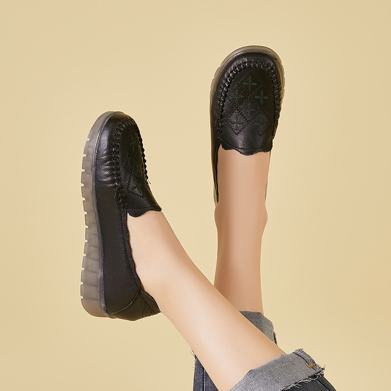 Jual Sepatu ibu kulit asli 2024 musim semi tendon sapi baru satu kaki ...