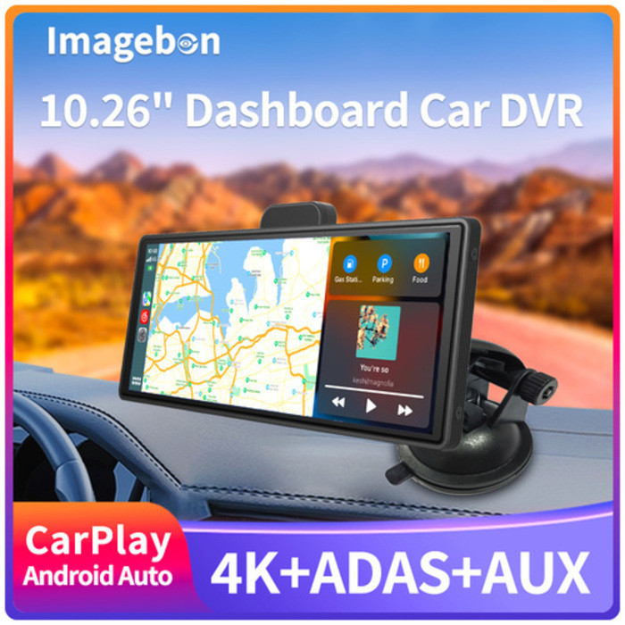Jual 10.26" 4K Car DVR Wireless CarPlay Android Auto Dashboard Recorder With ADAS Airplay ...