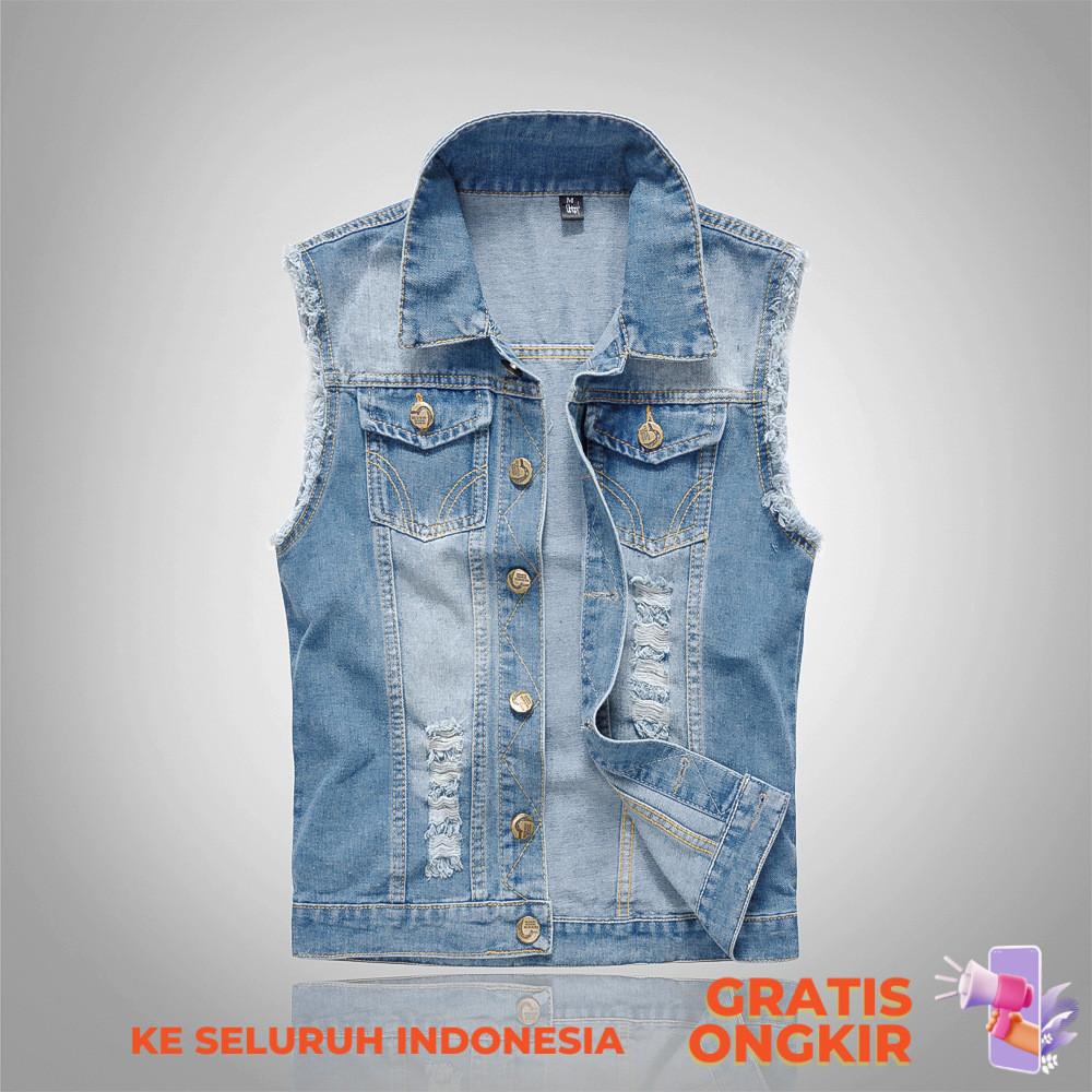 Jual Rompi Tebal Pria Kule New Korean Slim Fashion Wear Men's Baby Blue ...