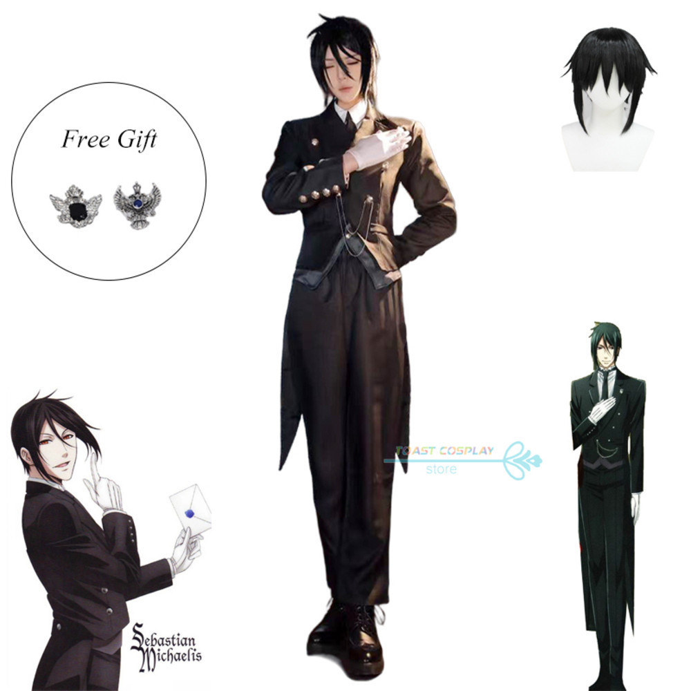 Jual Anime Black Butler Cosplay Sebastian Michaelis Role Play Costume ...