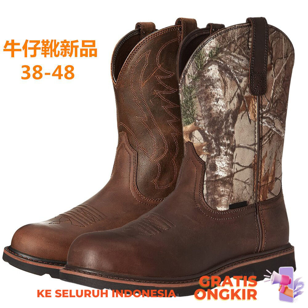 Jual Sepatu Boots Pria Casual HPIOPL 6091 Elemen Pohon Cowboy Barat ...