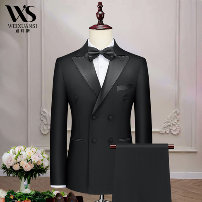 Jual Weixuansi Weixuan's Set Groom Wedding Suit Tastow Double Breasts ...