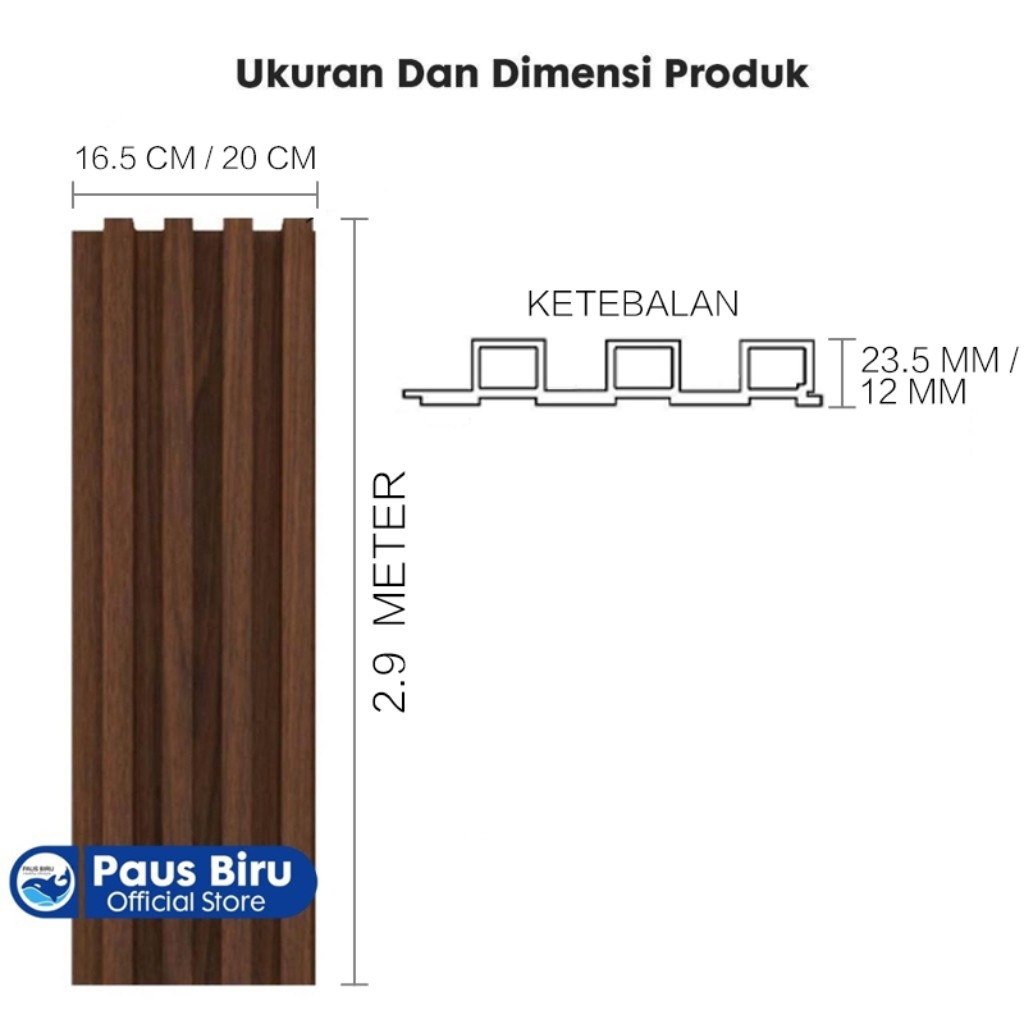 Jual Paus Biru - PREMIUM wall panel PVC/ wallpanel pvc dinding Wood Panel WPC Dinding Motif Kayu ...