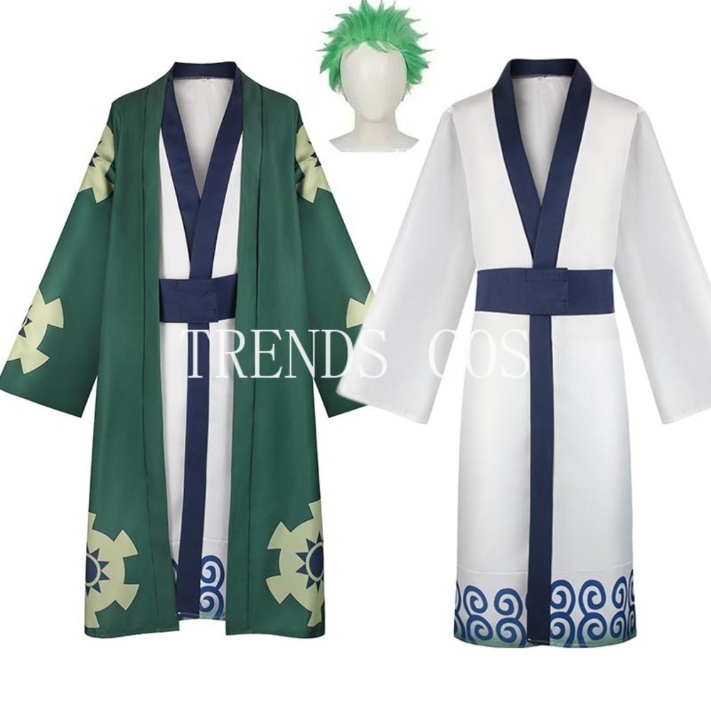 Jual Roronoa Cosplay Costume Anime Cloak Robe Wano Country Kimono Zoro ...