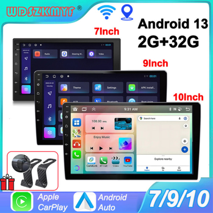 Jual 7"/9"/10" Android 13 Radio Androidauto Carplay 2 Din GPS Car Audio ...