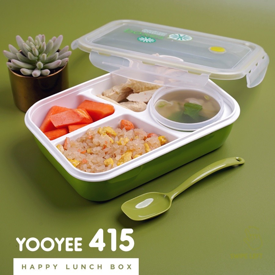 Jual Yooyee 415 Kotak Makan 4 sekat dengan mangkok sup | Shopee Indonesia