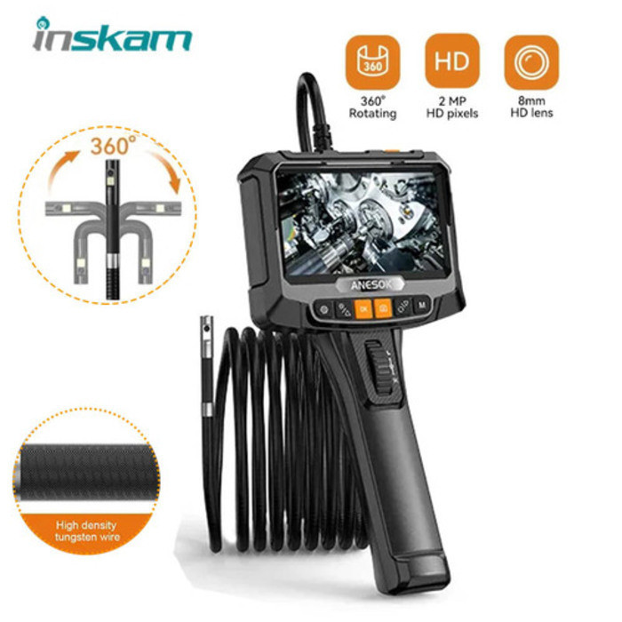 Jual INSKAM 360° Two-ways Steering Industrial Endoscope Camera 8mm 6 ...