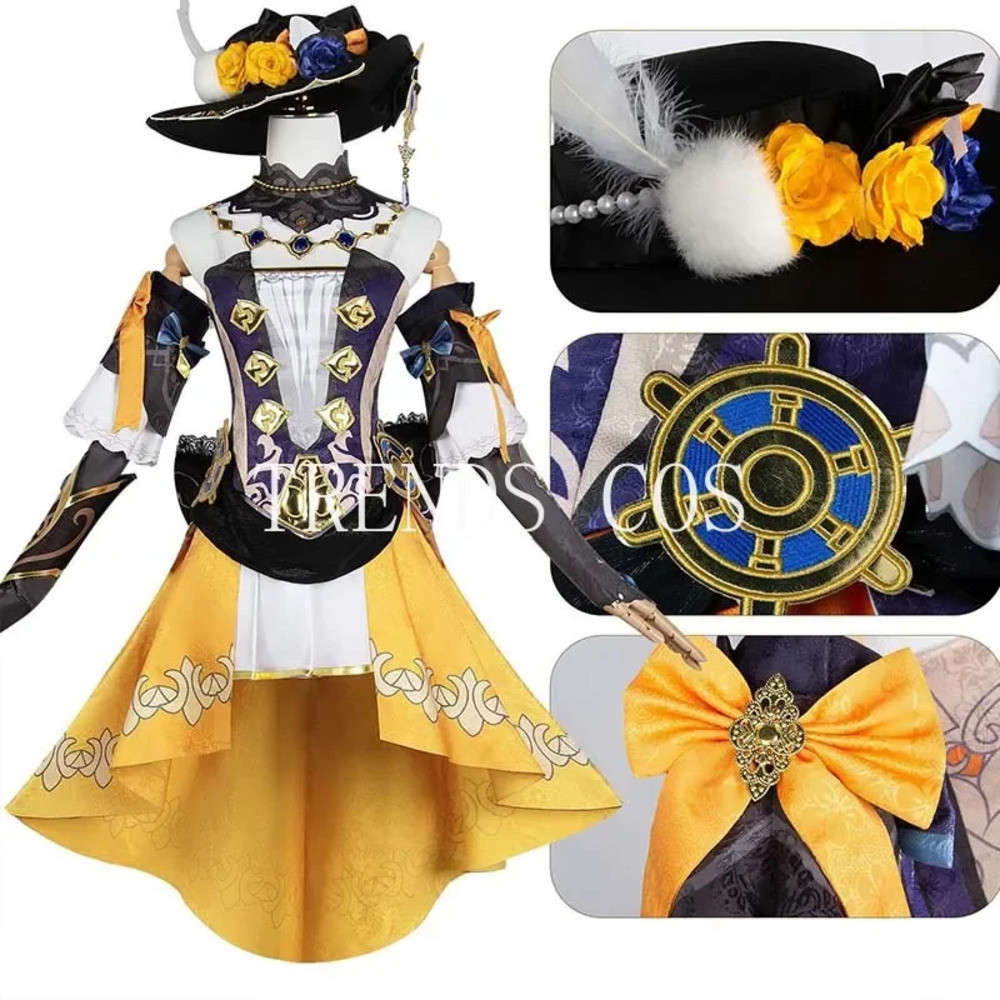 Jual Costume Full Set dengan Topi Impact Fontaine Cosplay Dress Navia ...