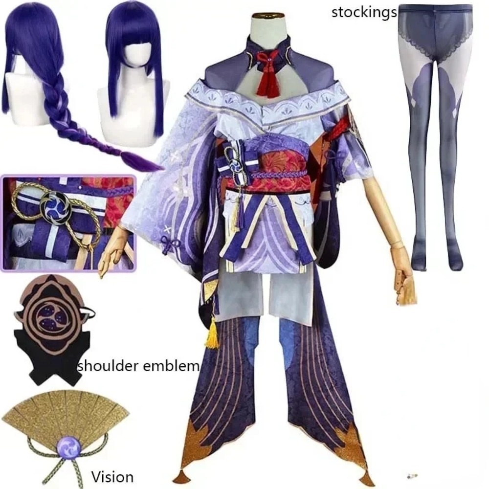 Jual Shogun Cosplay Costume Baal Outfits Raiden Mei Full Set Dress ...