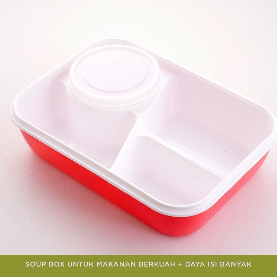 Jual Yooyee 415 Kotak Makan 4 sekat dengan mangkok sup | Shopee Indonesia