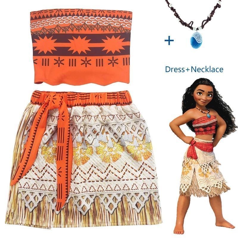 Jual Moana Princess Ocean Rich Moana Vaiana Cosplay Clothing Girls ...