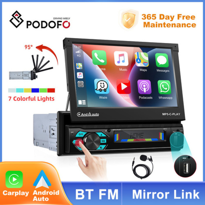Jual Podofo 1din Car Radio 1 Din Android 10 Multimedia Player Universal Audio Video With CarPlay ...