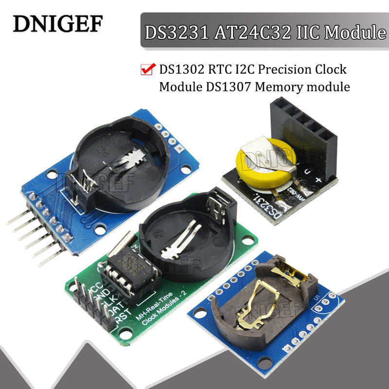 Jual IIC DS3231 AT24C32 Modul DS1302 RTC I2C Precision Clock Module ...