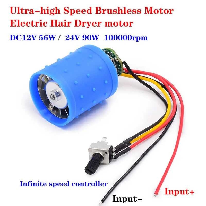 Jual DC 9V 12V 24V 100000RPM Ultra-high Speed BLDC 3-Phase Brushless ...