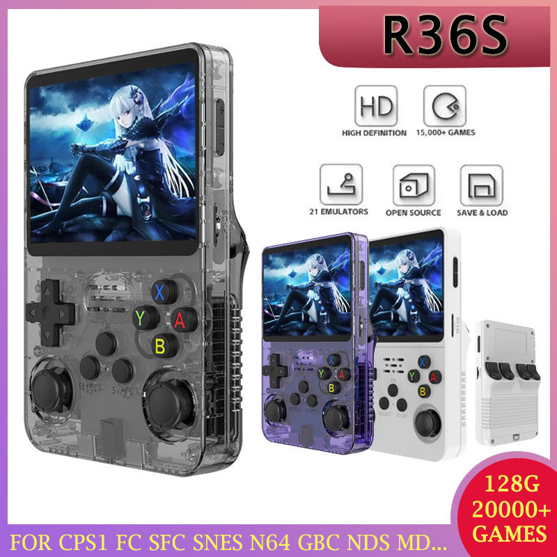 Jual R36S Handheld 3.5 Inch IPS Retro Game Console Linux System Screen ...