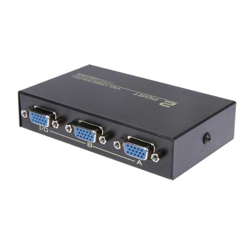 Jual 130MHz Video Splitter VGA Switch Converter Box Connect 2 Monitor ...