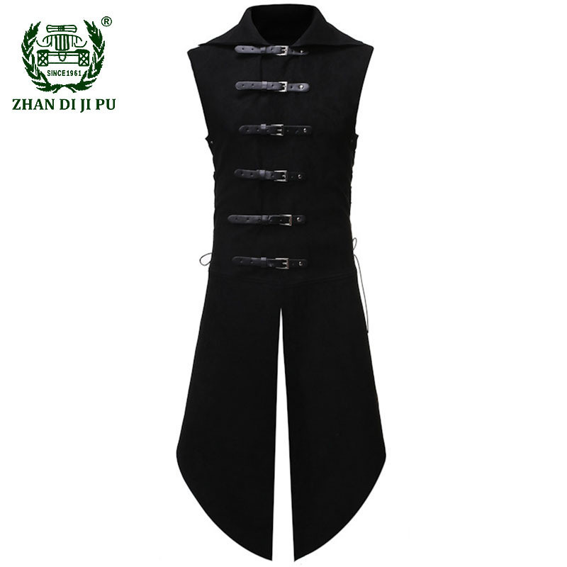 Jual Men's Gothic Tuxedo Vest Medieval Vintage Sleeveless Steampunk ...