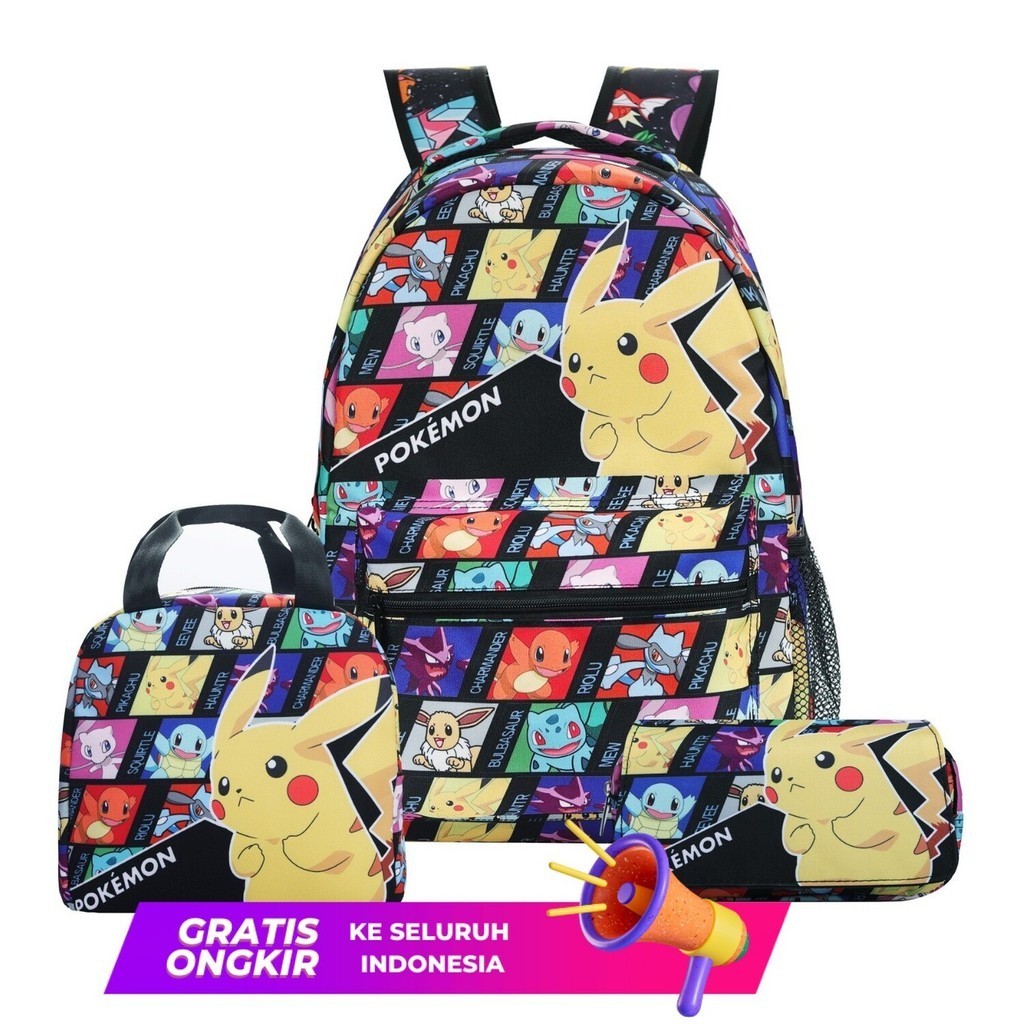 Jual Tas Sekolah Anak Pikachu Pokemon utama dan sekolah menengah anak ...