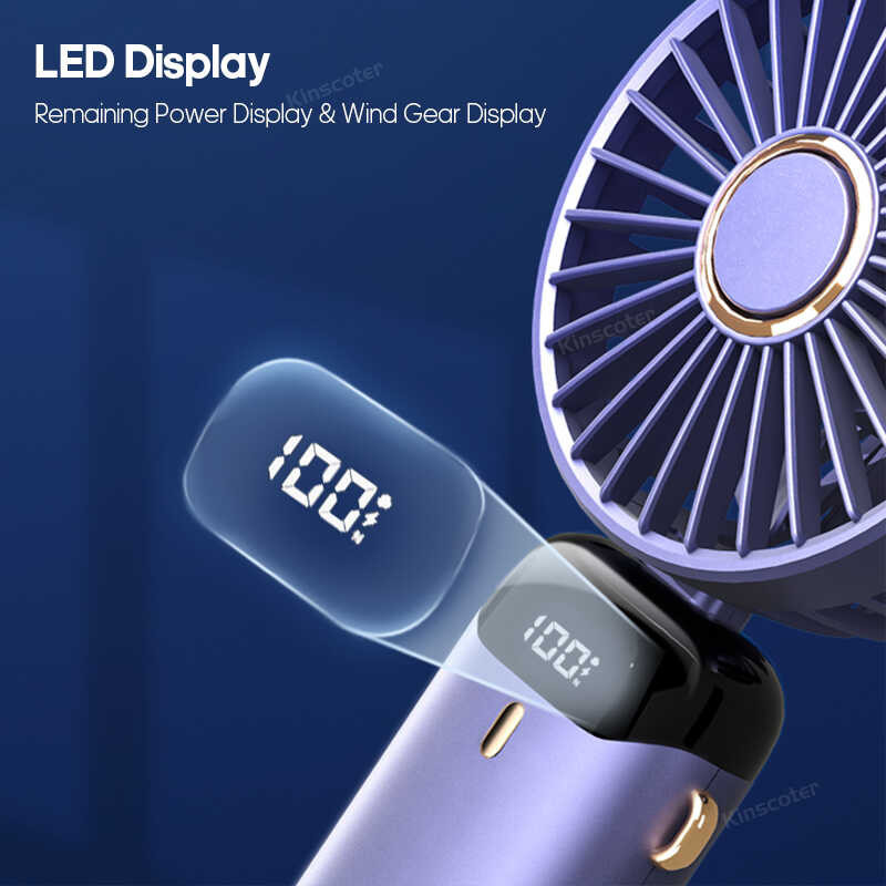 Jual Mini Handheld Foldable Portable Neck Hanging Fans 5 Speed USB ...