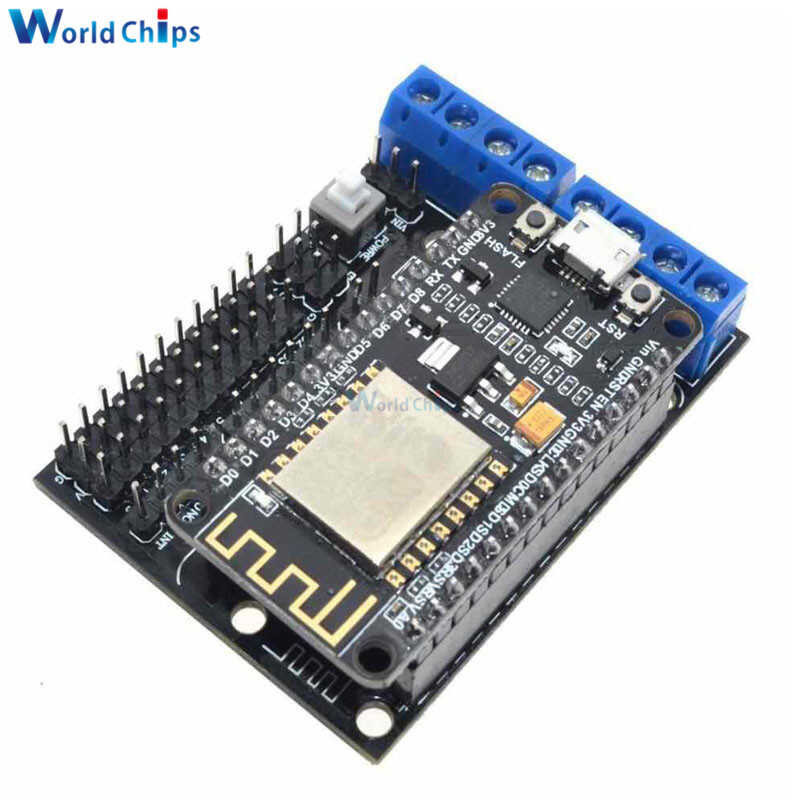 Jual CP2102 ESP8266 ESP-12E V2 Development Kit NodeMCU + Motor Shield ESP12E WIFI DIY RC Toy ...